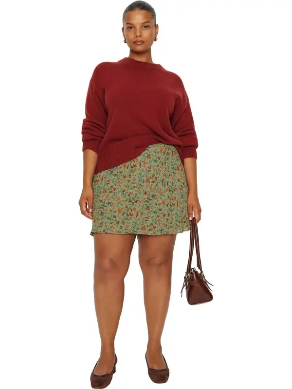 REFORMATION Brandy Es Mini Skirt - Green