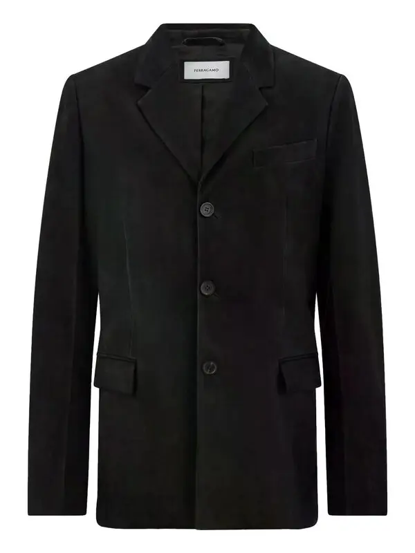 FERRAGAMO Leather Blazer - Black