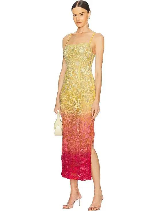 LA FUORI Golden Hour Maxi Dress - Sunset Ombre