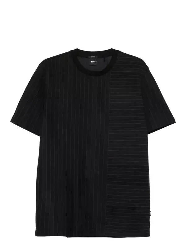 BOSS Mixed-stripes T-shirt - Black