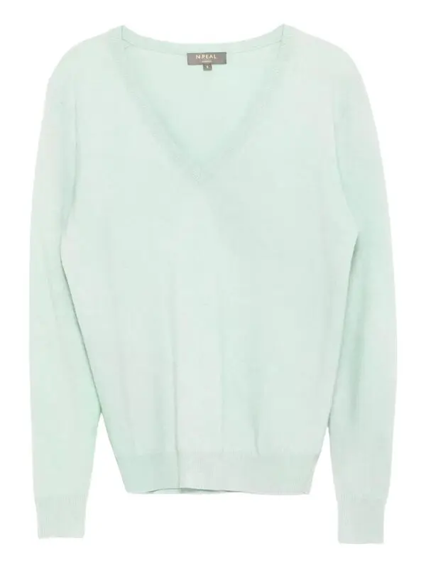 N.peal Phoebe V-neck Jumper - Green