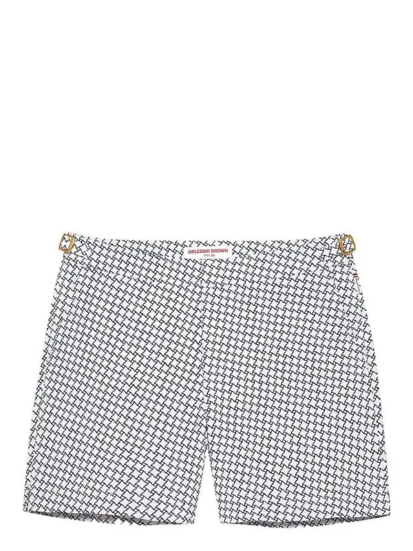 Orlebar Brown Bulldog Jacquard Geo Swim Trunks - White