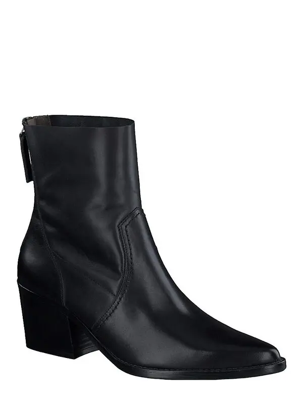 Paul Green Wyoming Leather Boots - Black Leather