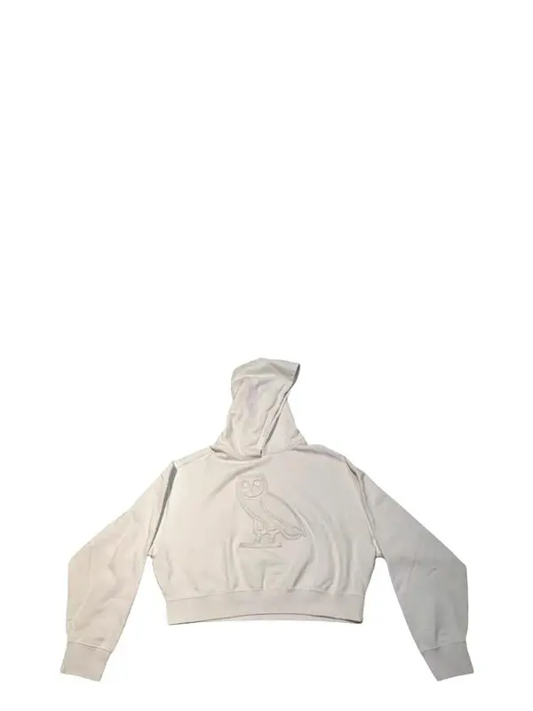 OVO Og Owl Cropped Hoodie - White