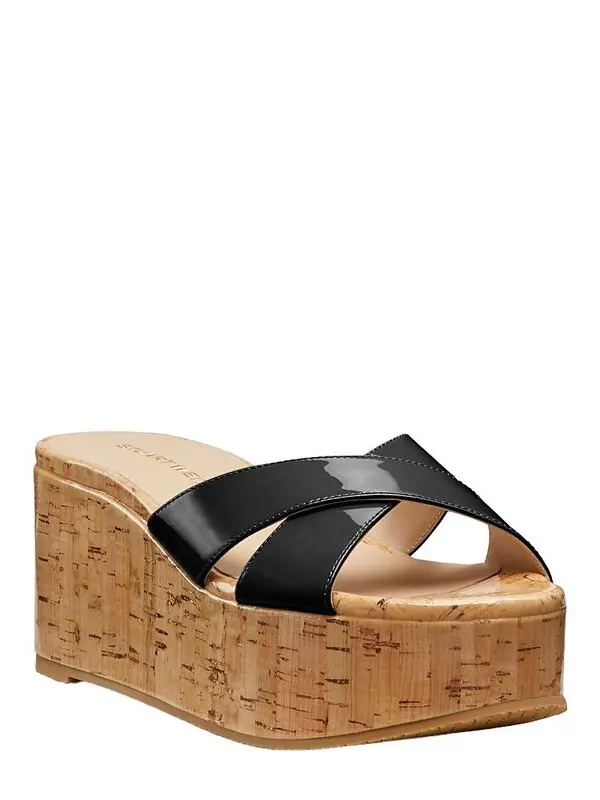 STUART WEITZMAN Dayna Wedge Sandals - Black