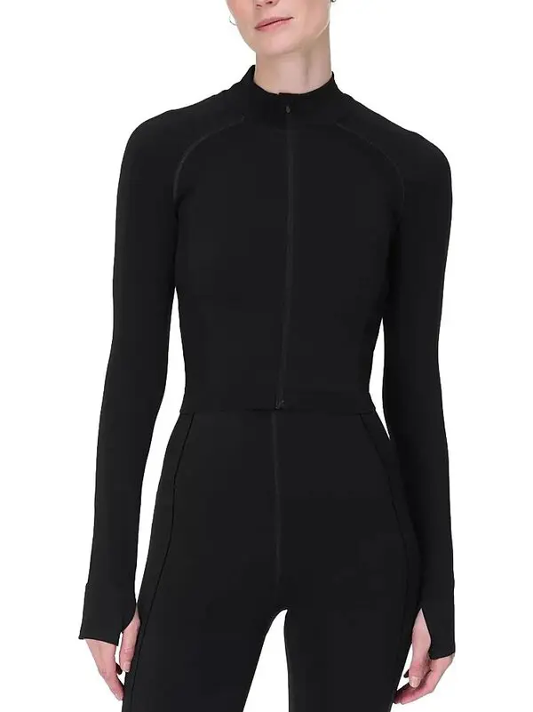 Sweaty Betty Athlete Cropped Zippered Top - Black