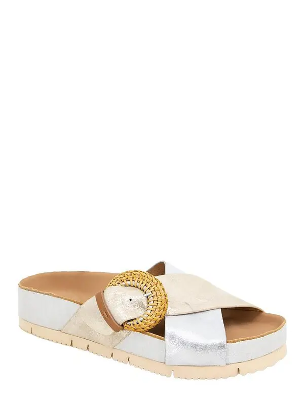 KENNETH COLE Louisa Slide Sandals - Silver/gold