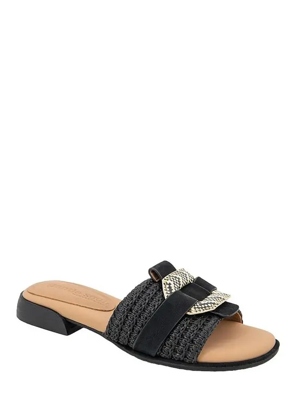 KENNETH COLE Hudson Slide Sandals - Black Raffia