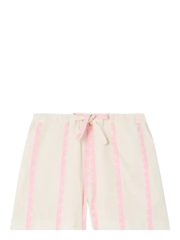 LEMLEM Safia Striped Cotton Shorts - Neutrals