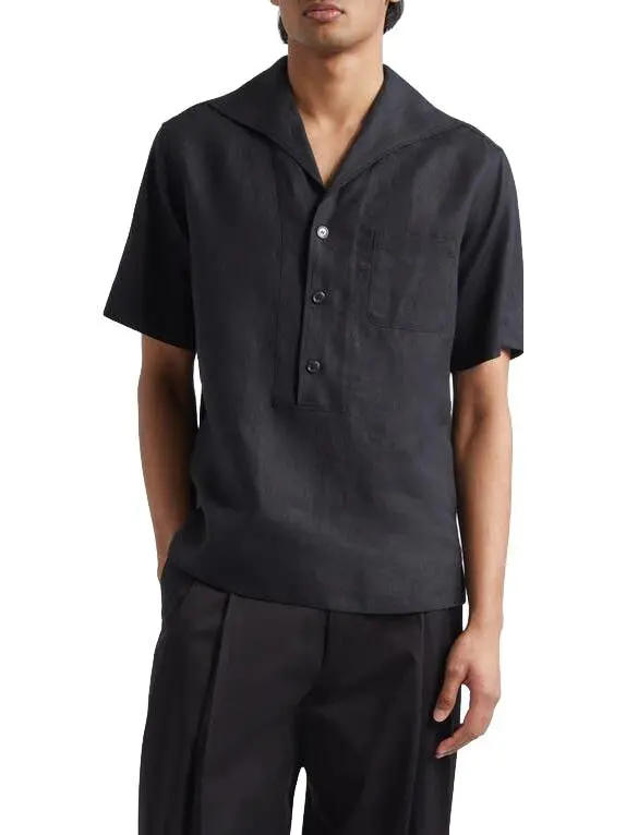 Dolce & Gabbana Short Sleeve Linen Shirt - N0000 Black