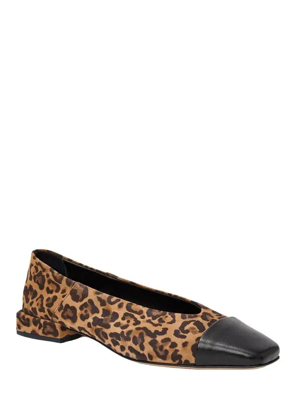 Bruno Magli Patria Leather Flat - Leopard Suede/black