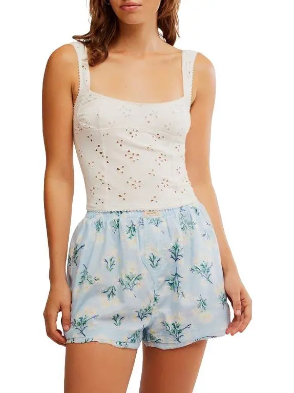 Free People Full Bloom Eyelet Knit Camisole - Ivory