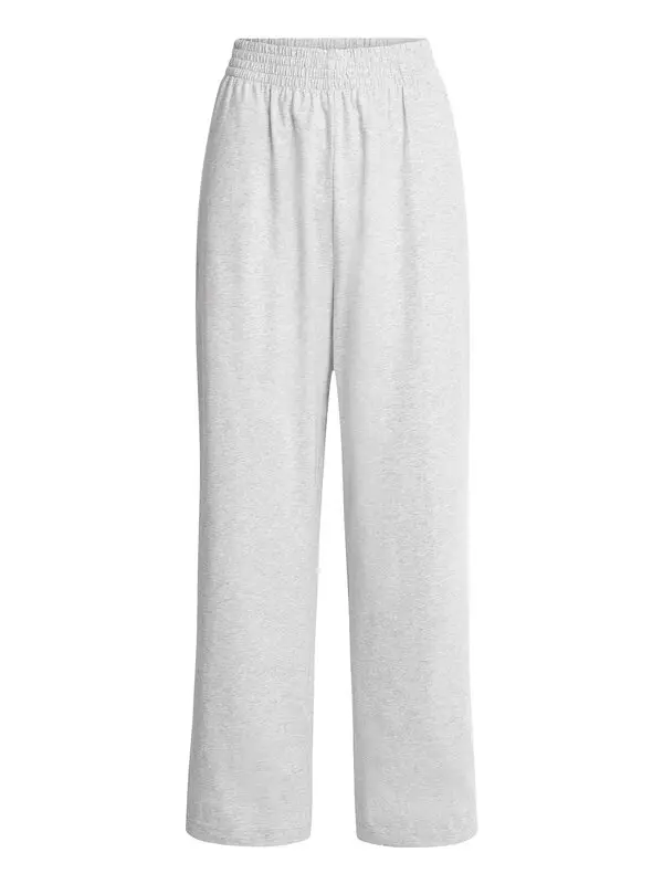 SKIMS Cotton Jersey Wide Leg Pants - Light Heather Grey