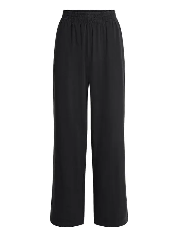SKIMS Cotton Jersey Wide Leg Pants - Soot