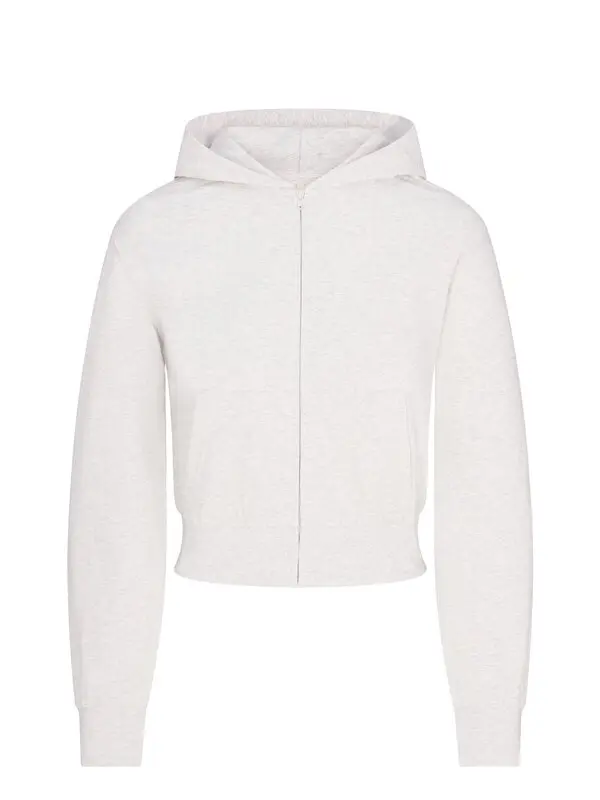 SKIMS Cotton Jersey Zip-up Hoodie - Light Heather Grey