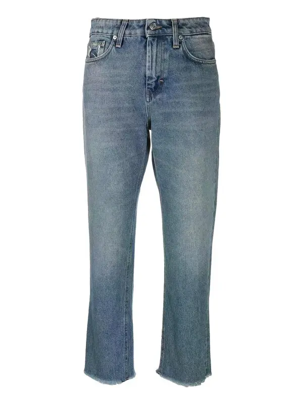 DEPARTMENT 5 High-waisted Cropped Flare Jeans - Blue