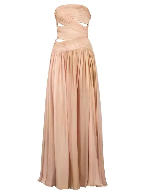 Elie Saab Printed Chiffon Gown - Pink