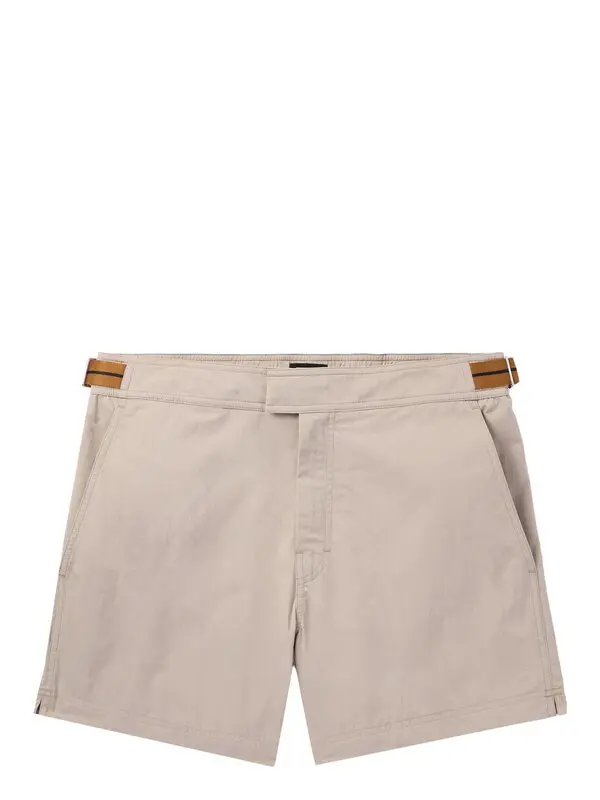 Zegna Rio Straight-leg Mid-length Swim Shorts - Neutrals
