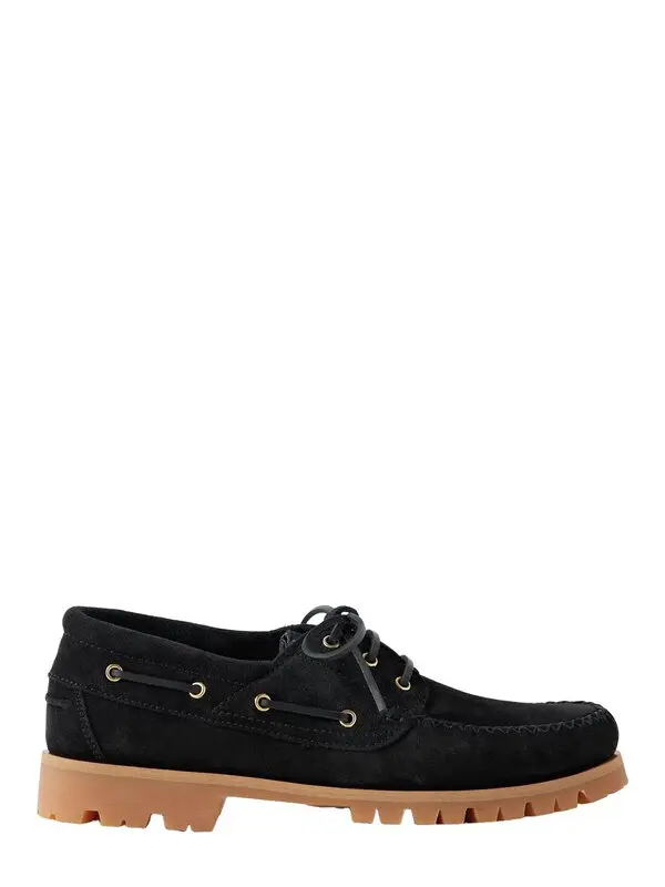 VINNY'S Aztec Suede Boat Shoes - Black