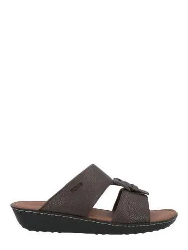 TOD'S Leather Wedge Sandals - Brown