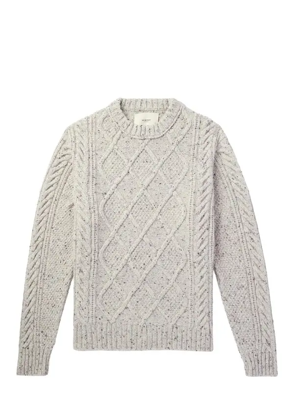 Purdey Cable-knit Cashmere Sweater - Gray