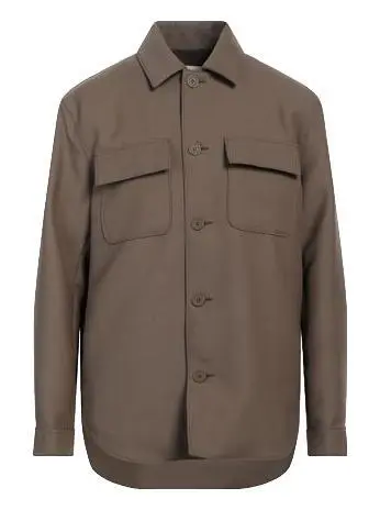 Sandro Shirt Khaki Size Polyester, Virgin Wool - Beige
