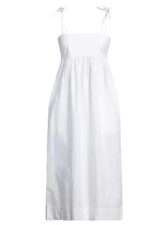 GANNI Midi Dress Organic Cotton - White