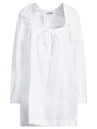 GANNI Mini Organic Cotton Shirt Dress - White