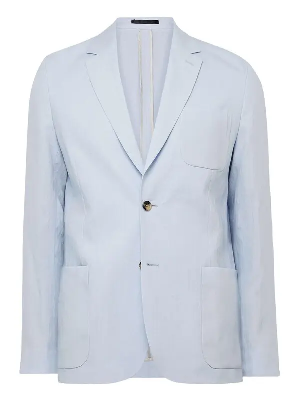 Paul Smith Unstructured Linen Suit Jacket - Blue