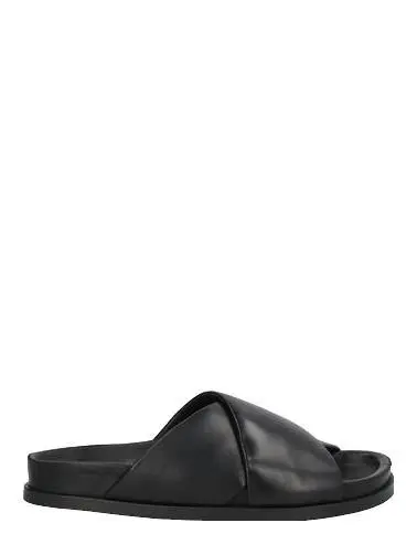 MANSUR GAVRIEL Pebbled Leather Sandals - Black