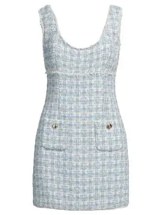 Sandro Mini Tweed Bodycon Dress - Light Blue
