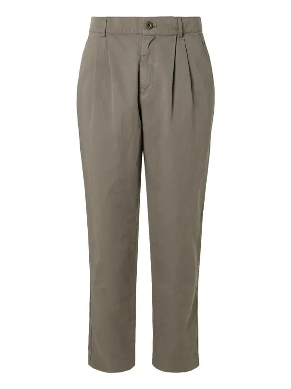 Mr P. Steve Slim-fit Pleated Trousers - Green