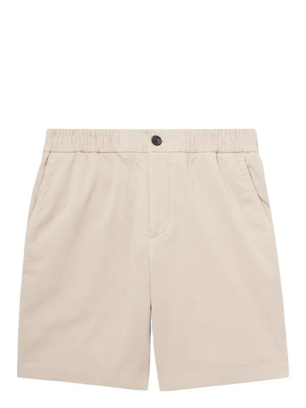 Mr P. Straight-leg Garment-dyed Cotton-blend Twill Shorts - Gray