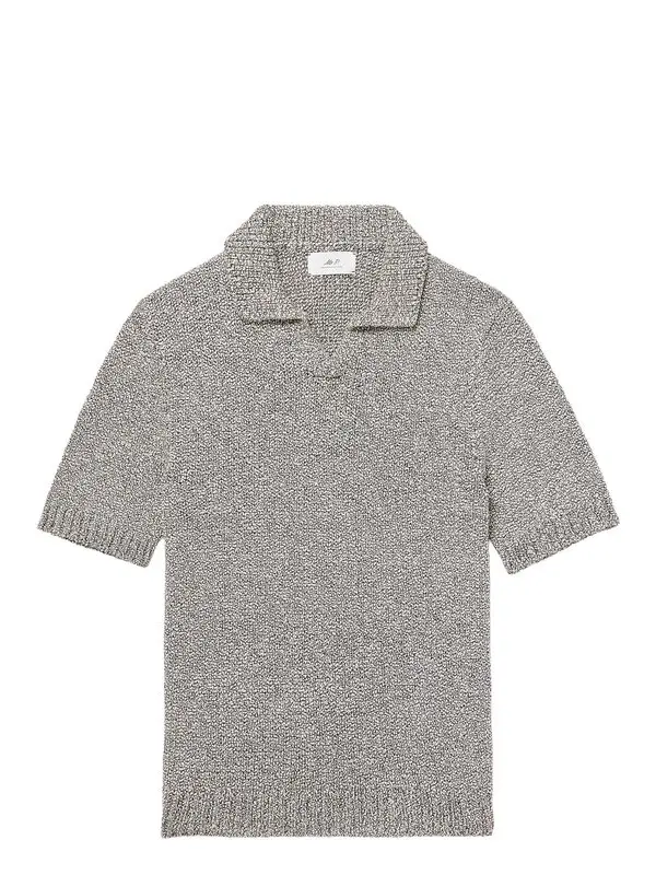 Mr P. Organic Cotton-bouclé Polo Shirt - Gray