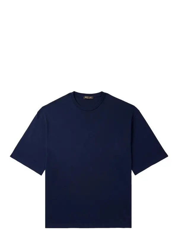 Loro Piana Tremezzo Sea Island Cotton-jersey T-shirt - Blue