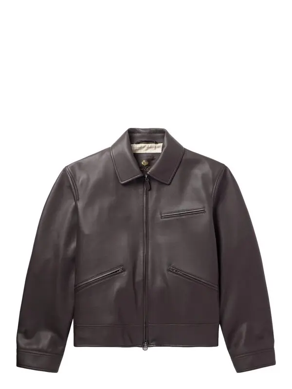 Loro Piana Gail Full-grain Leather Jacket - Brown