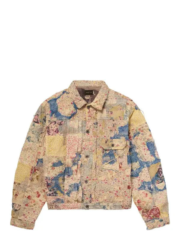 Kapital Boro Distressed Patchwork Jacket - Neutrals