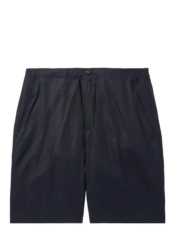 Loro Piana Straight-leg Linen Shorts - Blue