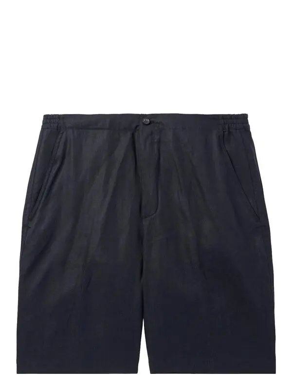 Loro Piana Straight-leg Linen Shorts - Blue