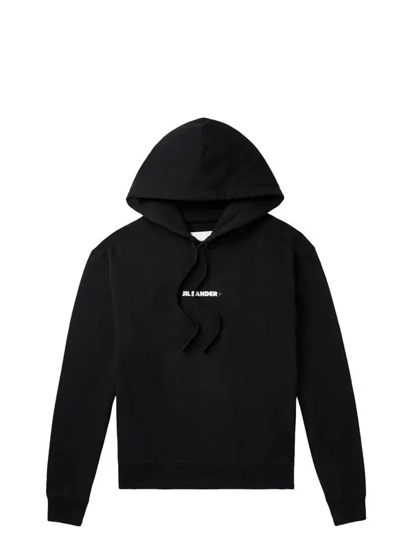 JIL SANDER Logo-print Cotton-jersey Hoodie - Black