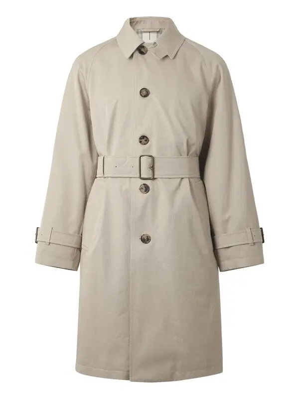 Burberry Belted Cotton-gabardine Trench Coat - Gray