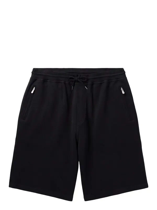 Brunello Cucinelli Straight-leg Cotton-blend Jersey Drawstring Shorts - Black