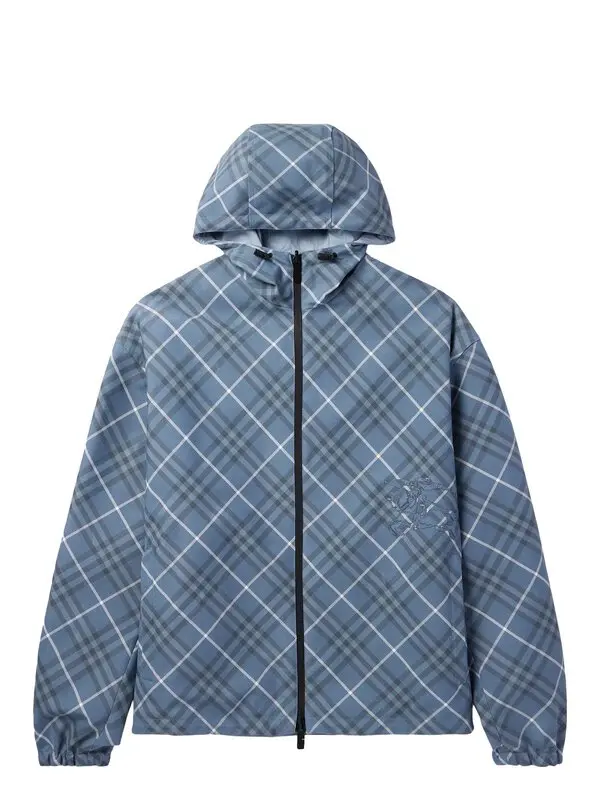 Burberry Oversized Reversible Hooded Jacket - Blue