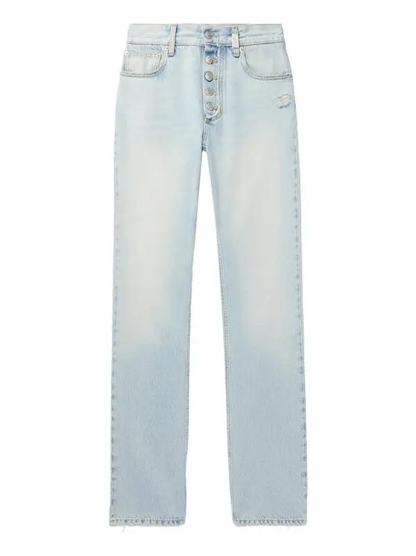 Alexander McQueen Slim-fit Distressed Jeans - Blue