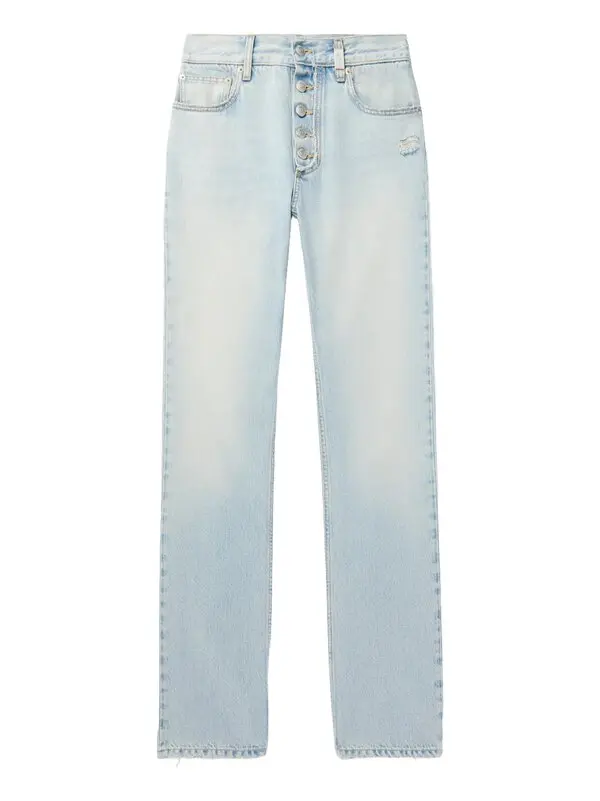 Alexander McQueen Slim-fit Distressed Jeans - Blue