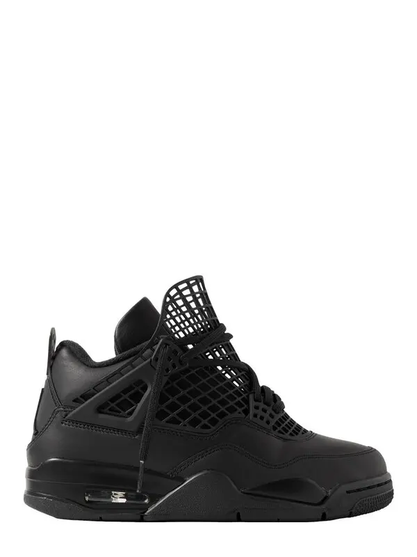 Nike Air Jordan 4 Net Cutout High-top Sneakers - Black