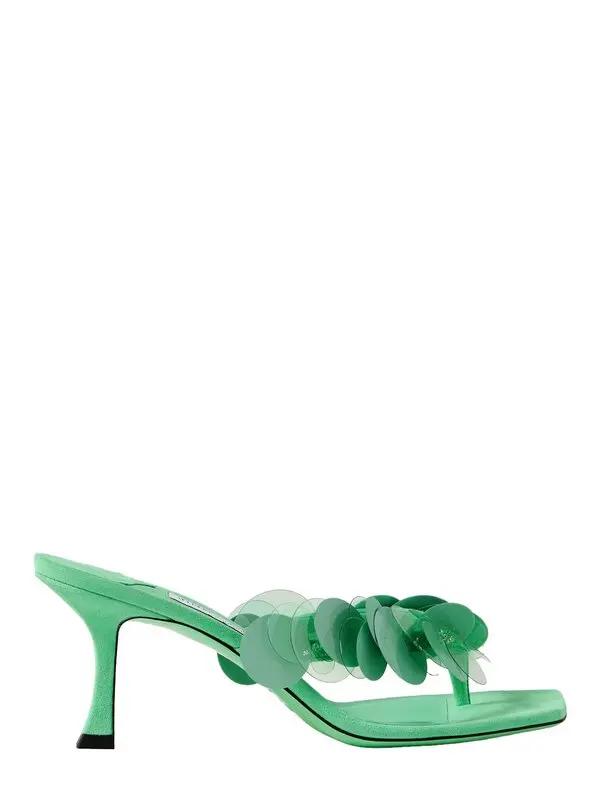 JIMMY CHOO Freja 70 Paillette-embellished Suede Sandals - Green