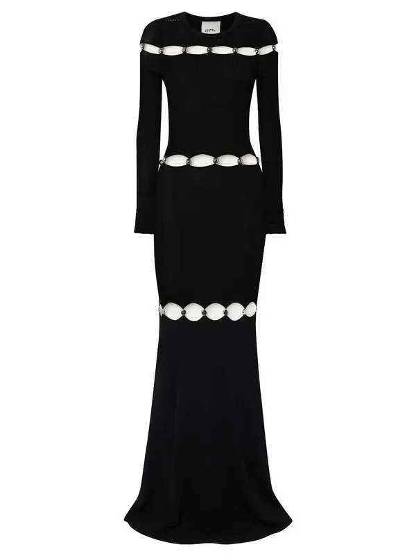 Isabel Marant Elmire Embellished Knit Maxi Dress - Black