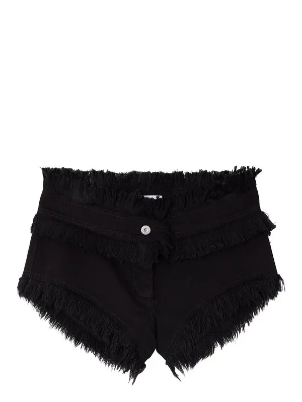 FERRAGAMO Frayed Denim Shorts - Black