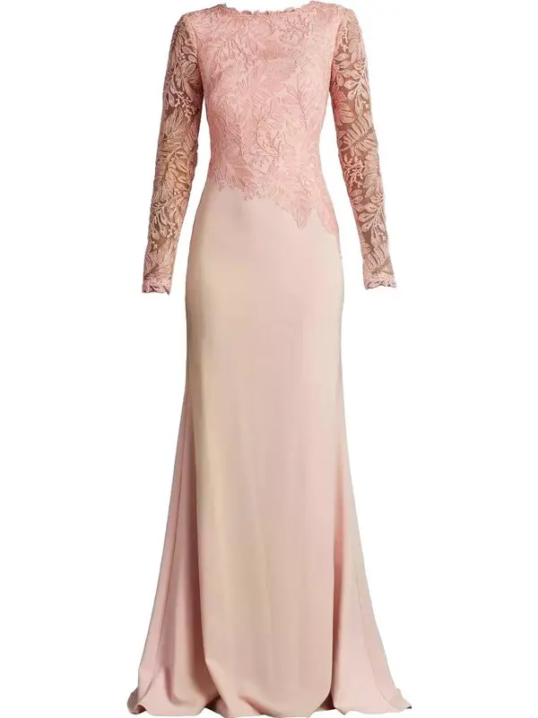 Tadashi Shoji Caliste Embroidered Gown - Pink